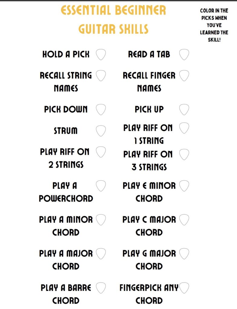 Guitar Practice Log Printable Documents - For Beginners & Intermediate ...